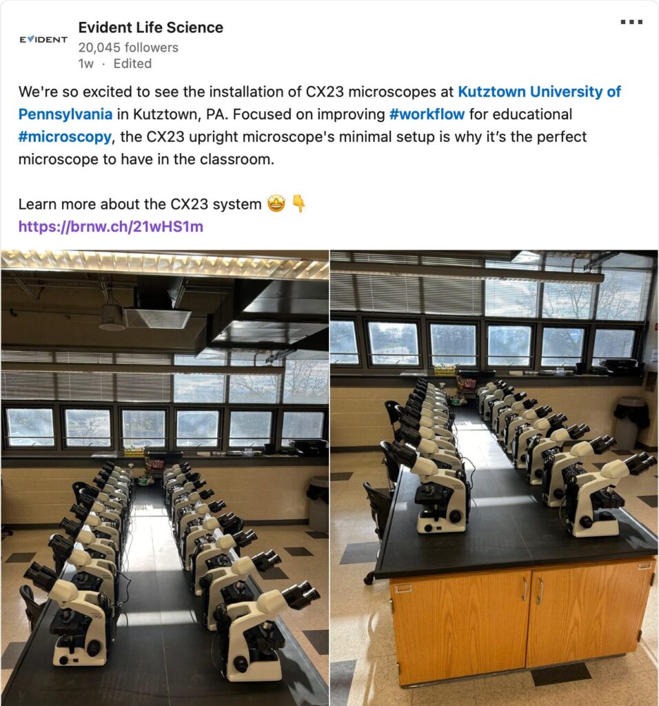 Evident Life Science CX23 Microscopes at Kutztown University of ...